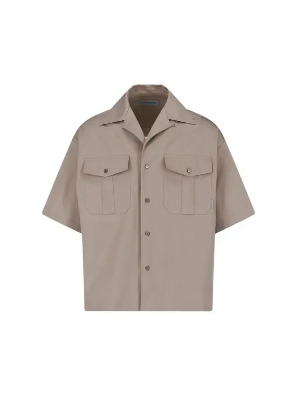 Balenciaga Ss Bowling Shirt For - Beige
