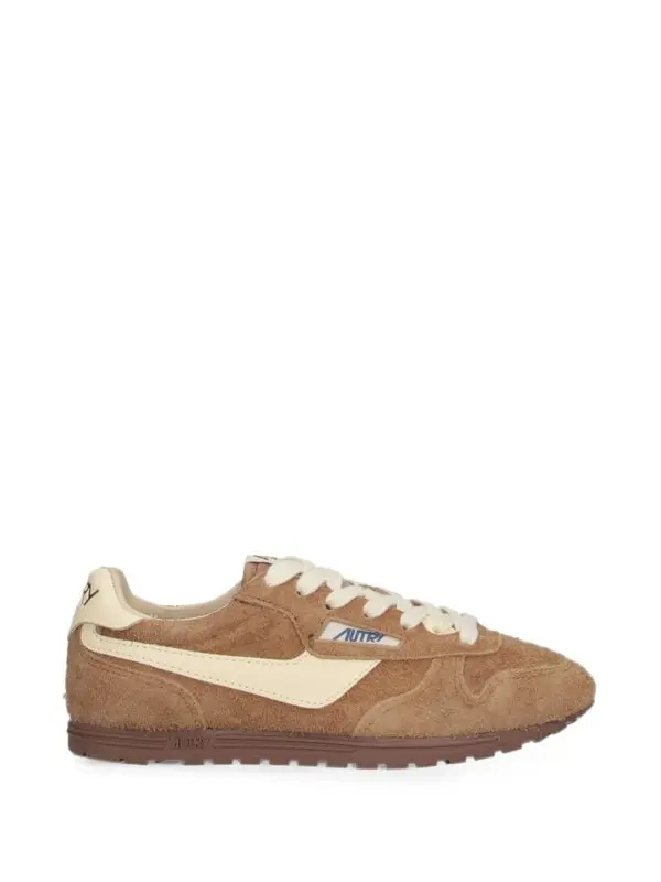 AUTRY Suede And Leather Low-top Sneakers - Beige