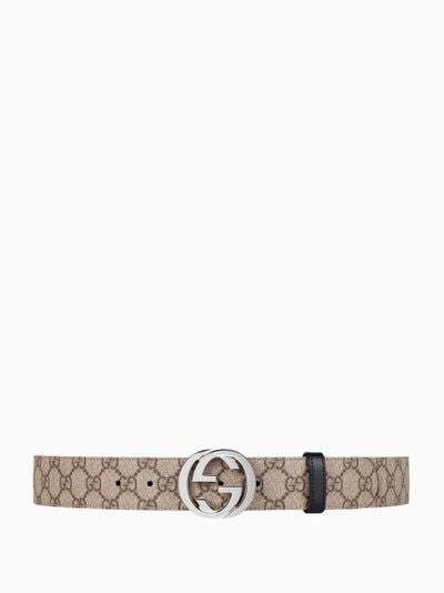 Gucci Monogrammed Interlocking G Buckle Belt - Beigeblak