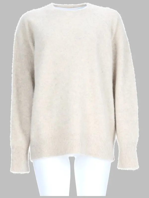 P.a.r.o.s.h P. A.r. O.s. H. 100% Raccoon Crewneck Sweater - Ivory