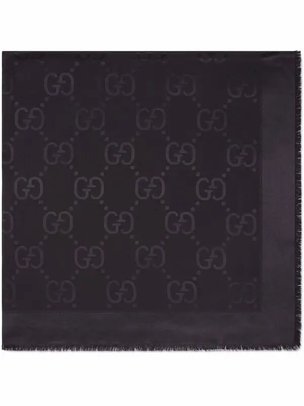 Gucci Gg Jacquard Fringed Scarf For