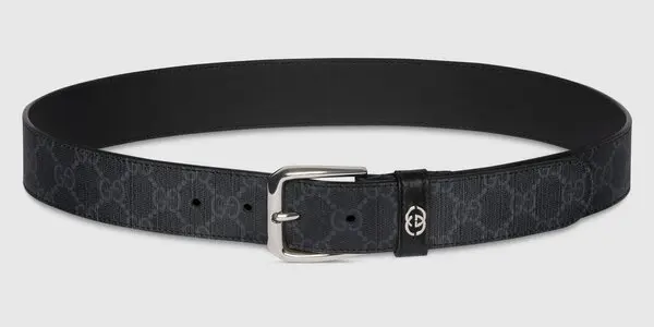 Gucci Monogrammed Canvas Belt - Black