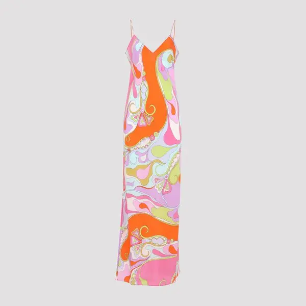 Emilio Pucci Elegant Long Silk Dress For