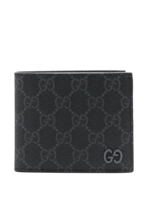 Gucci Gg Supreme Logo-print Wallet - Blackstel