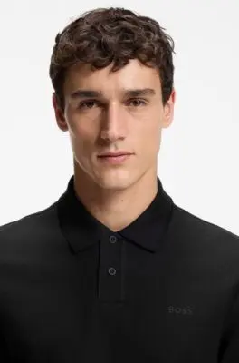 BOSS Regular-fit Polo Shirt In Honeycomb-structured Cotton Pique