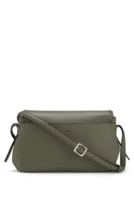 BOSS Grained Faux-leather Crossbody Bag With Double B Monogram