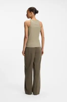 BOSS Racer-back Tank Top In Stretch Cotton