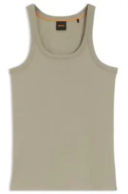 BOSS Racer-back Tank Top In Stretch Cotton