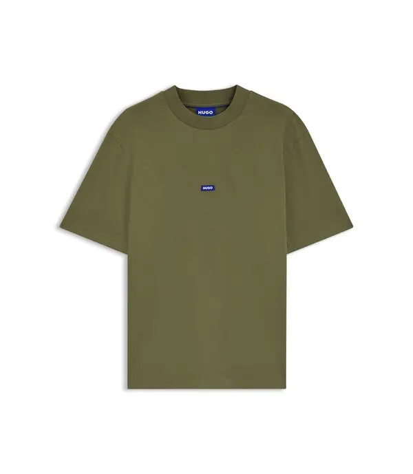 Hugo Cotton-jersey T-shirt With Blue Logo Patch