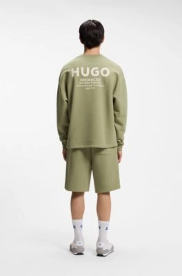 Hugo Logo-print Sweatshirt In Cotton Terry