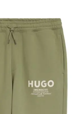 Hugo Logo-print Tracksuit Bottoms In Cotton Terry