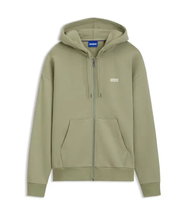 Hugo Cotton Terry Logo Print Hoodie