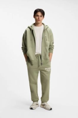 Hugo Cotton Terry Logo Print Hoodie