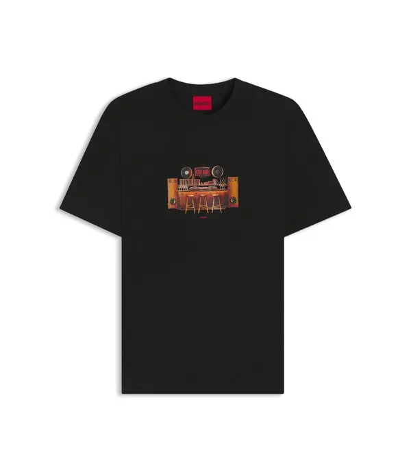Hugo Cotton-jersey T-shirt With Printed Artwork