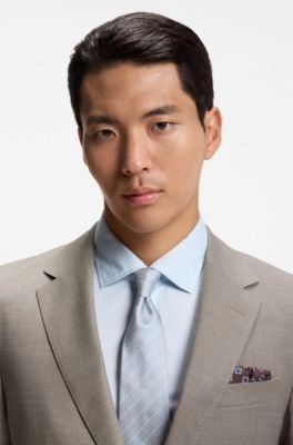 BOSS Two-piece Slim-fit Suit In Patterned Stretch Wool