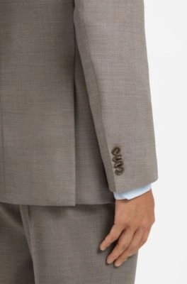 BOSS Two-piece Slim-fit Suit In Patterned Stretch Wool