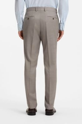 BOSS Two-piece Slim-fit Suit In Patterned Stretch Wool