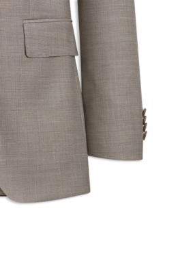 BOSS Two-piece Slim-fit Suit In Patterned Stretch Wool