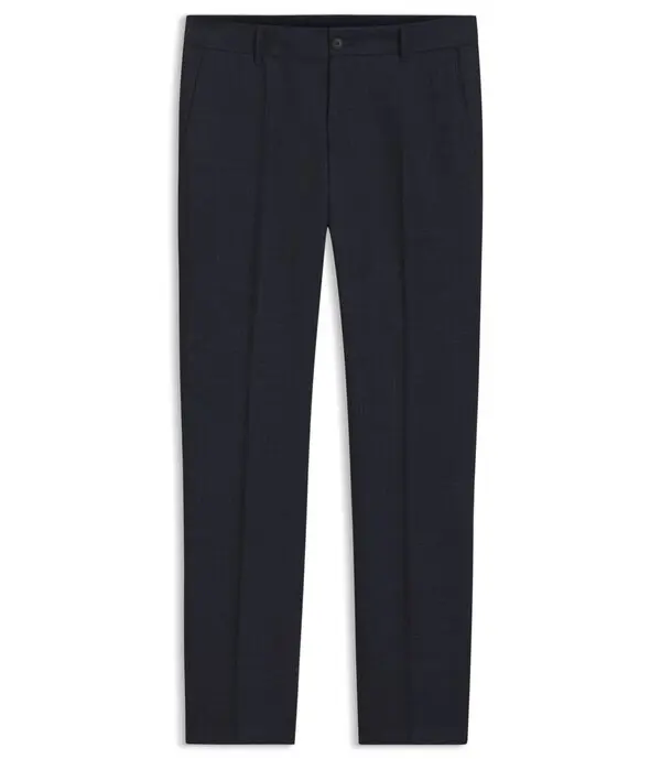 BOSS Slim-fit Virgin Wool And Linen Trousers
