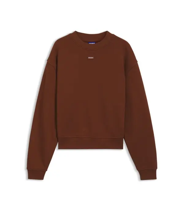 Hugo Cotton-terry Sweatshirt With Logo Badge