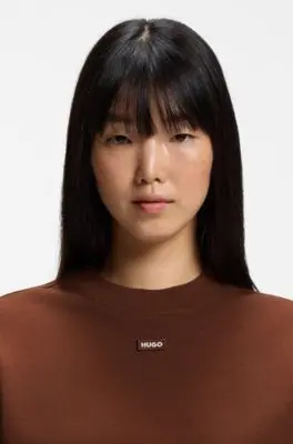 Hugo Cotton-terry Sweatshirt With Logo Badge