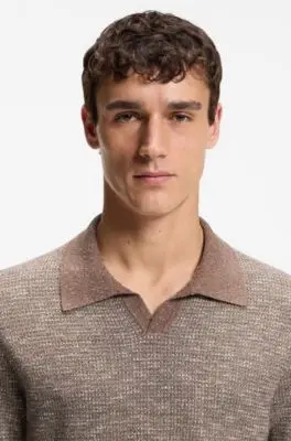BOSS Johnny-collar Polo Sweater In Wool