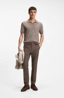BOSS Johnny-collar Polo Sweater In Wool