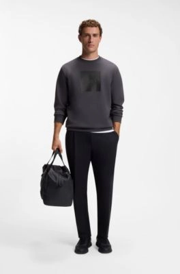 BOSS Stretch-cotton Crewneck Sweatshirt