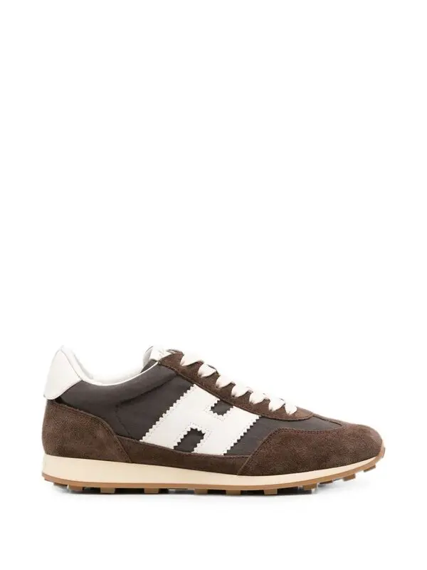 Hogan H727 Lace Up Suede Sneakers - Brown