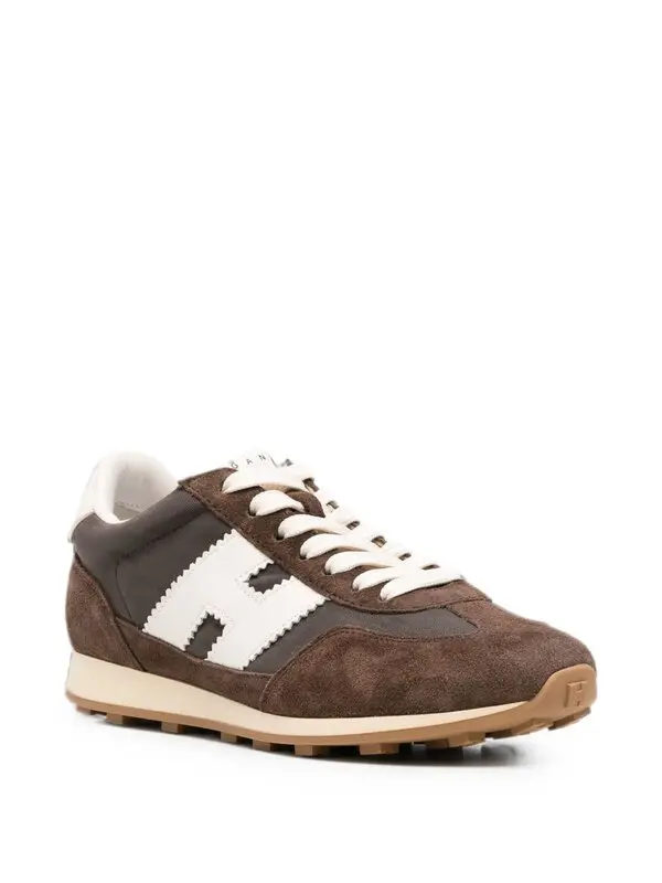 Hogan H727 Lace Up Suede Sneakers - Brown