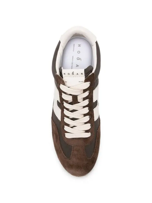 Hogan H727 Lace Up Suede Sneakers - Brown