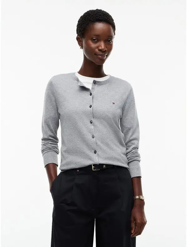 Tommy Hilfiger Fine Knit Cardigan - Grey
