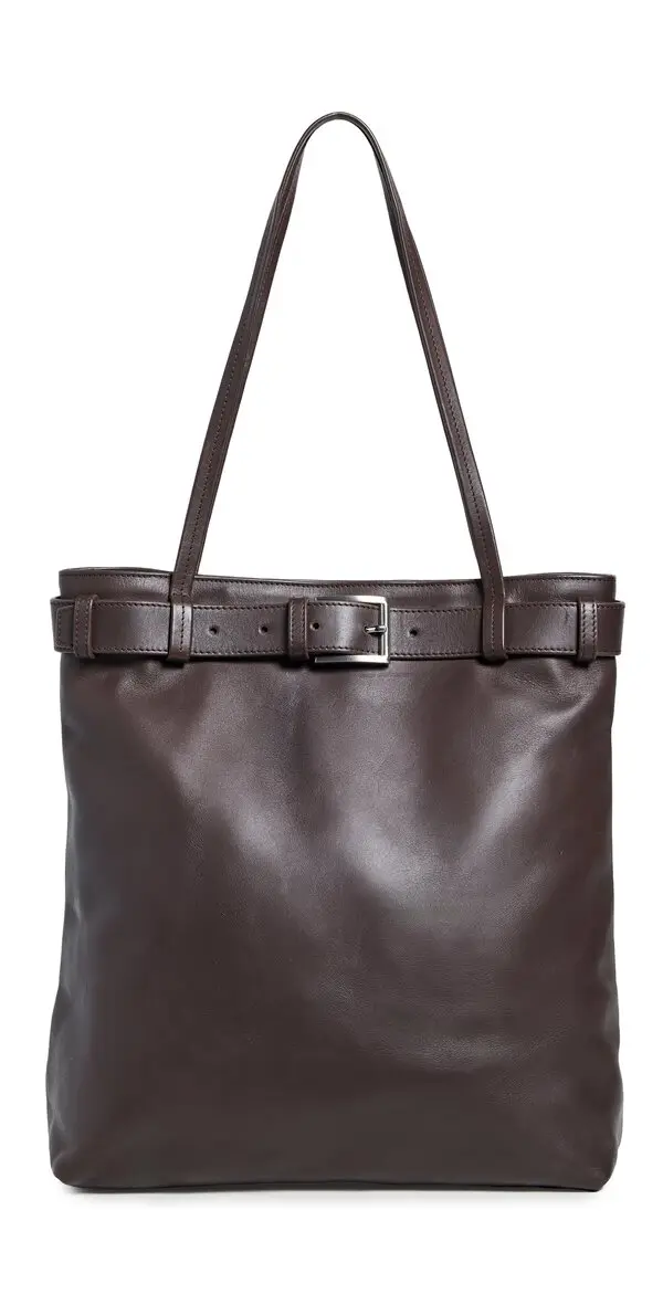 ST. AGNI Belt Detail Tote - Coffee