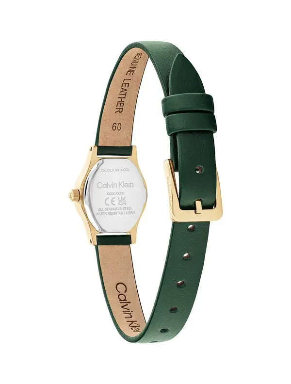 Calvin Klein Yellow Gold Pvd Watch With Leather Band