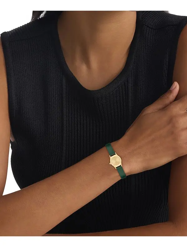 Calvin Klein Yellow Gold Pvd Watch With Leather Band