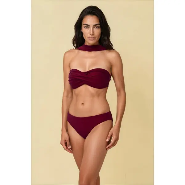 GEZZINA Bandeau Bikini Top - Red/purple
