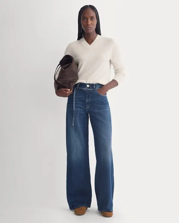 Everlane Lightweight Wide Leg Jeans - Dark Indigo