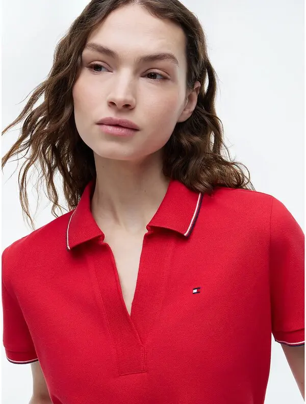 Tommy Hilfiger Open Placket Tipped Polo Shirt