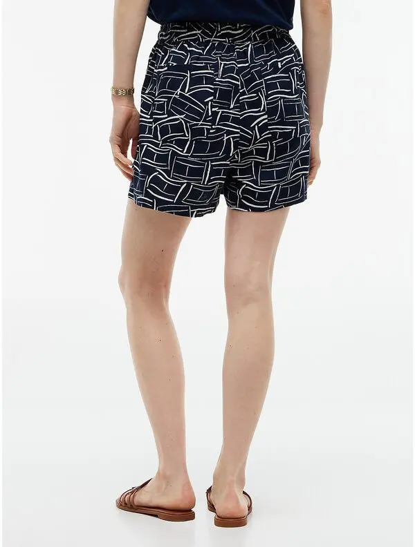 Tommy Hilfiger Allover Flag Linen-blend Pull-on Short