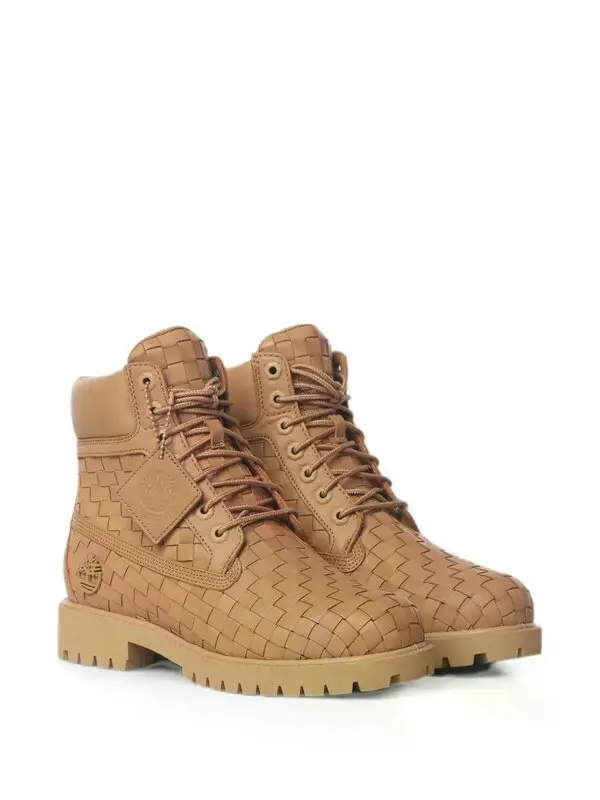 Timberland Woven Leather Lace-up Boots