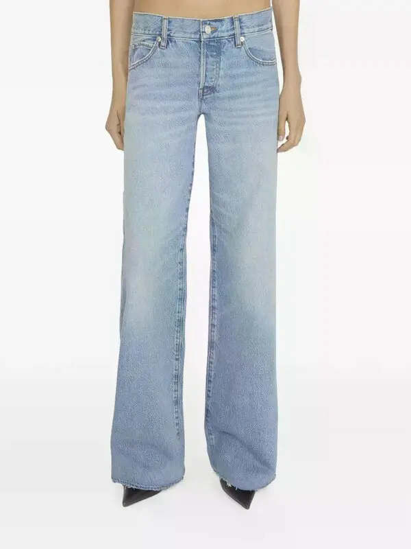 FRAME Gray Wide-leg Jeans - Blue
