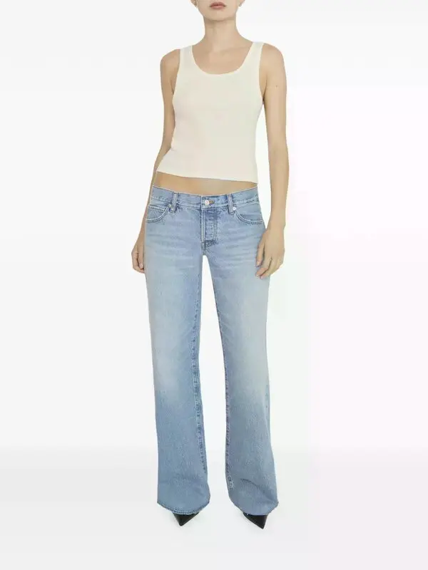 FRAME Gray Wide-leg Jeans - Blue