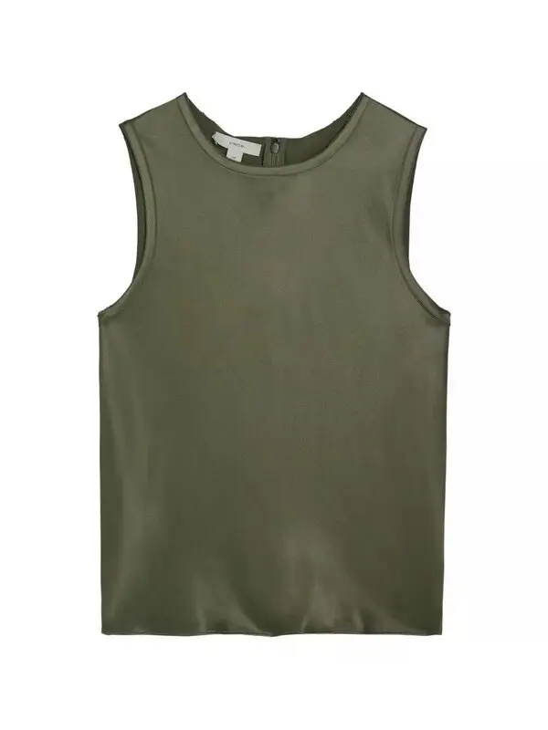 Vince Sleeveless Satin-finish Blouse