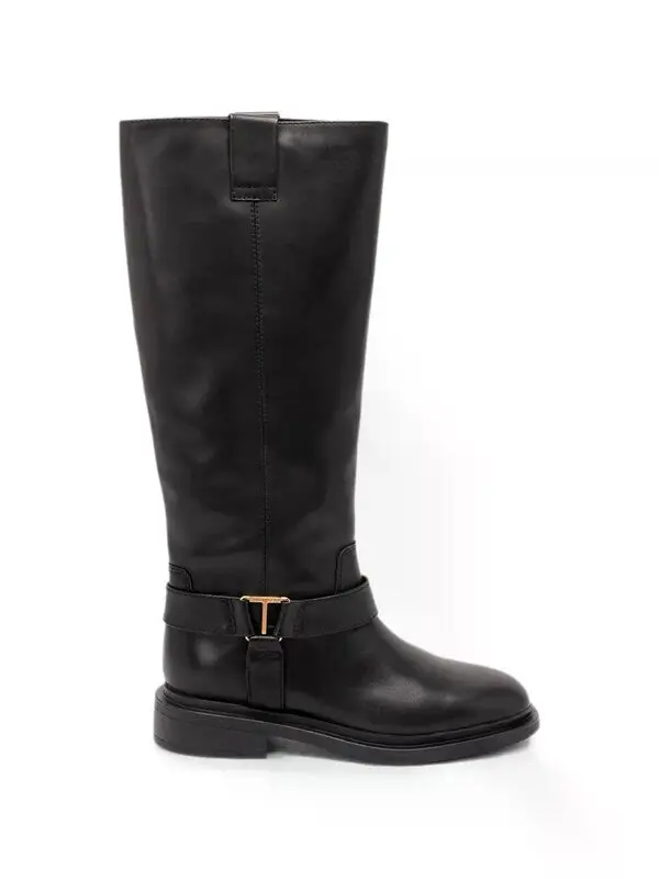 TWINSET Logo Plaque Buckled Knee High Boots