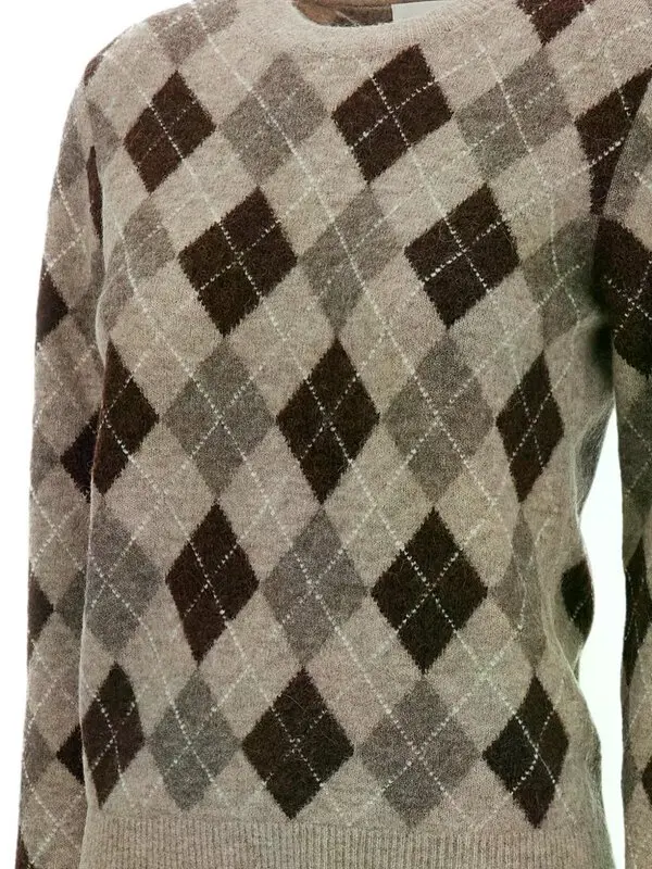 P.a.r.o.s.h Argyle Knit Crew Neck Sweater