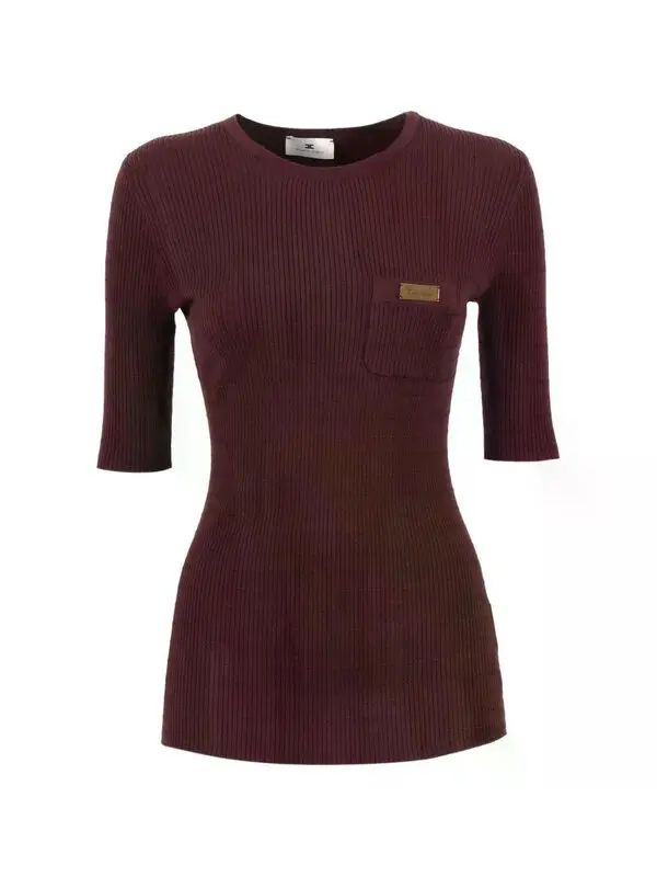Elisabetta Franchi Ribbed Logo-plaque Sweater