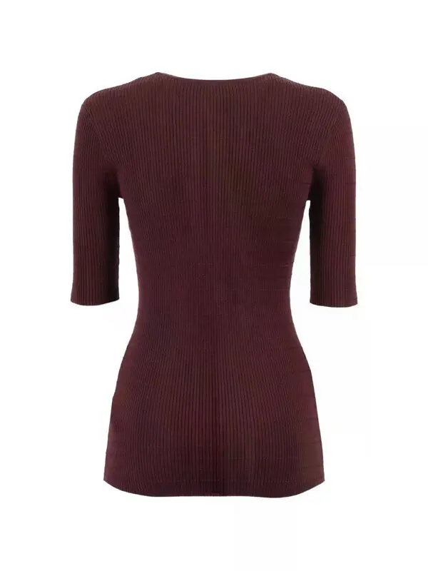 Elisabetta Franchi Ribbed Logo-plaque Sweater