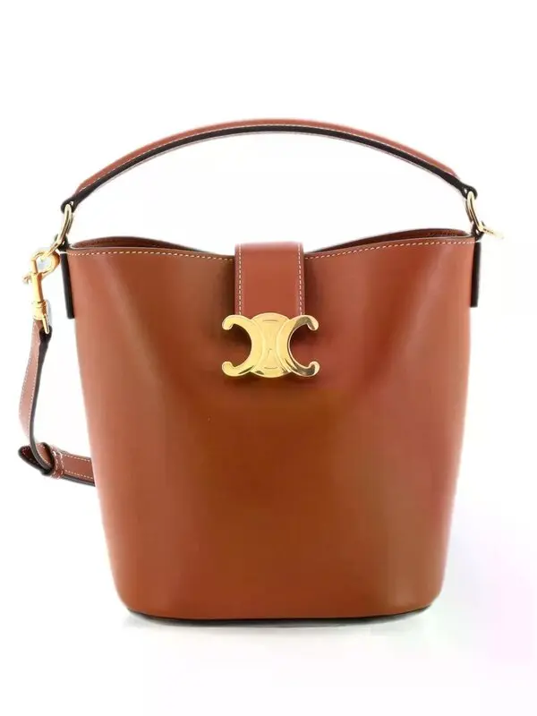 Celine Small Bucket Bag In Leather - Brown