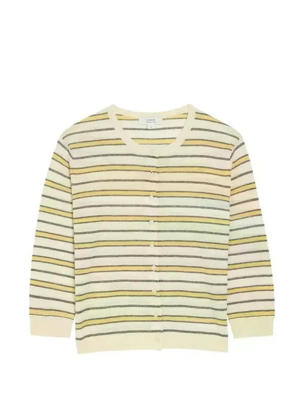 Vince Striped Button-up Cardigan
