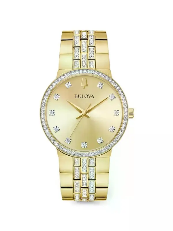 Bulova Crystal-embellished 40mm Watch - Gold